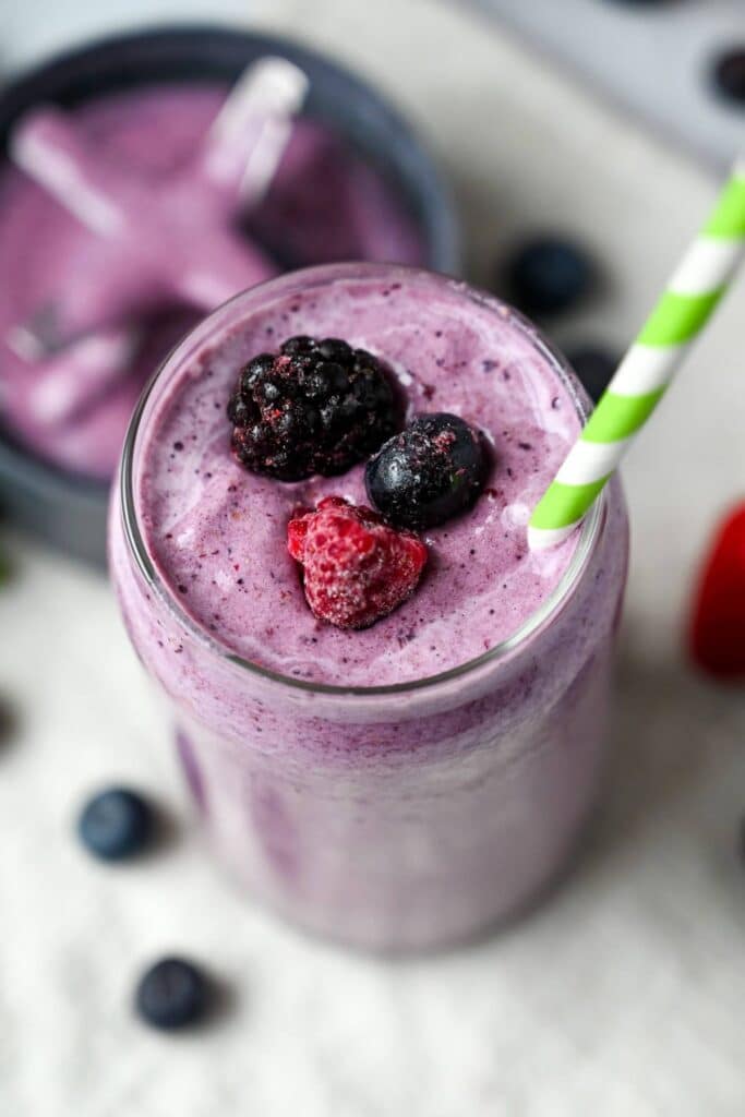 Mixed Berry Protein Shake Recipe- Amee's Savory Dish