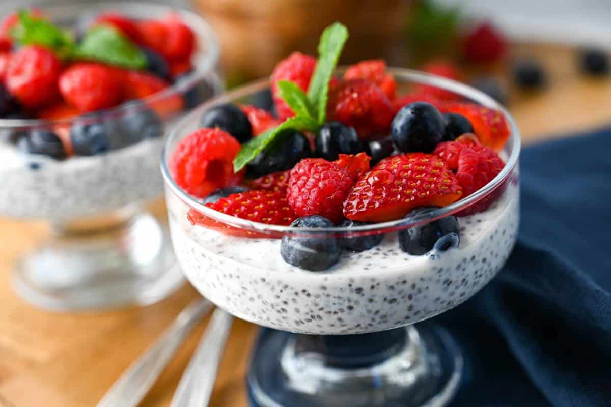 Chia Parfaits with Greek Yogurt and Summer Berries