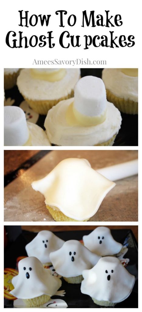 Easy Fondant Ghost Cupcakes- Amee's Savory Dish