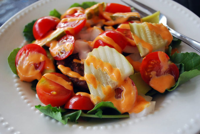 Low-Carb Burger Salad - Amee's Savory Dish