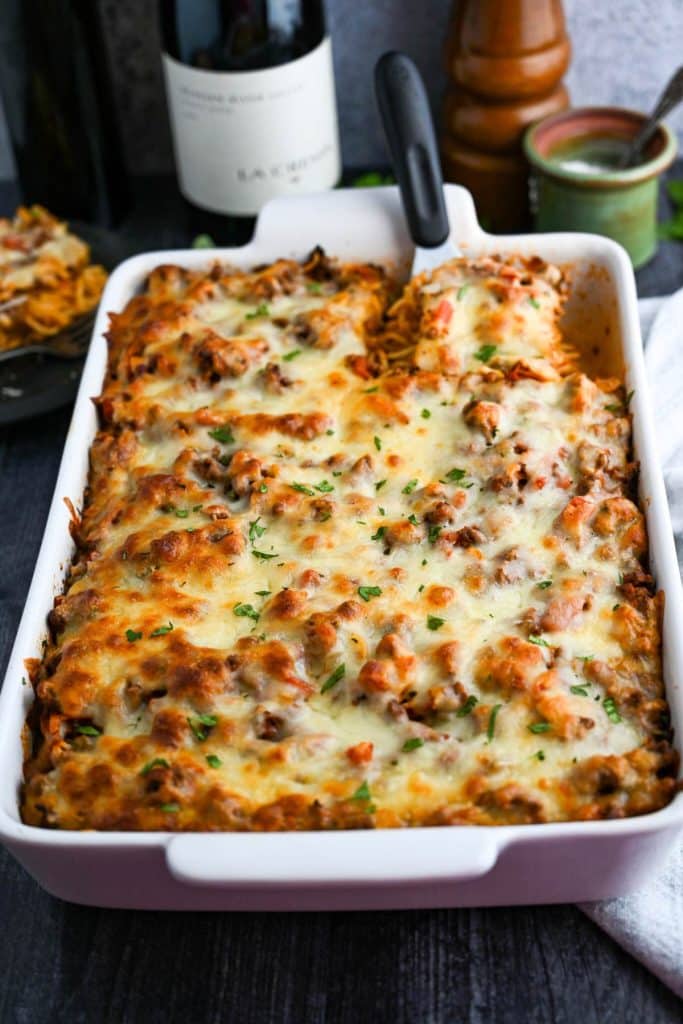 Southern Baked Spaghetti Casserole- Amee's Savory Dish