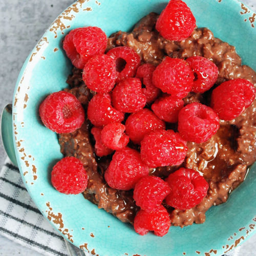 Easy Chocolate Raspberry Protein Oats Recipe- Amee's Savory Dish