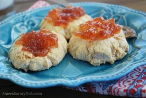 Peanut Butter and Jelly Casein Protein Cookies - Amee's Savory Dish
