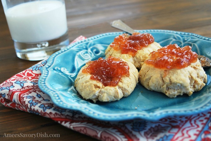 Peanut Butter and Jelly Casein Protein Cookies - Amee's Savory Dish