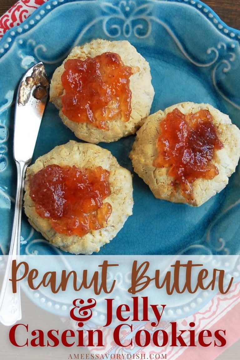 Peanut Butter and Jelly Casein Protein Cookies - Amee's Savory Dish