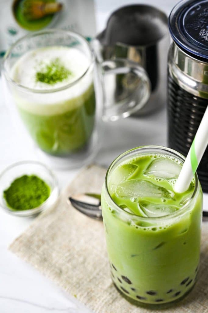 Matcha Milk Tea (Hot & Iced Versions) - Amee's Savory Dish