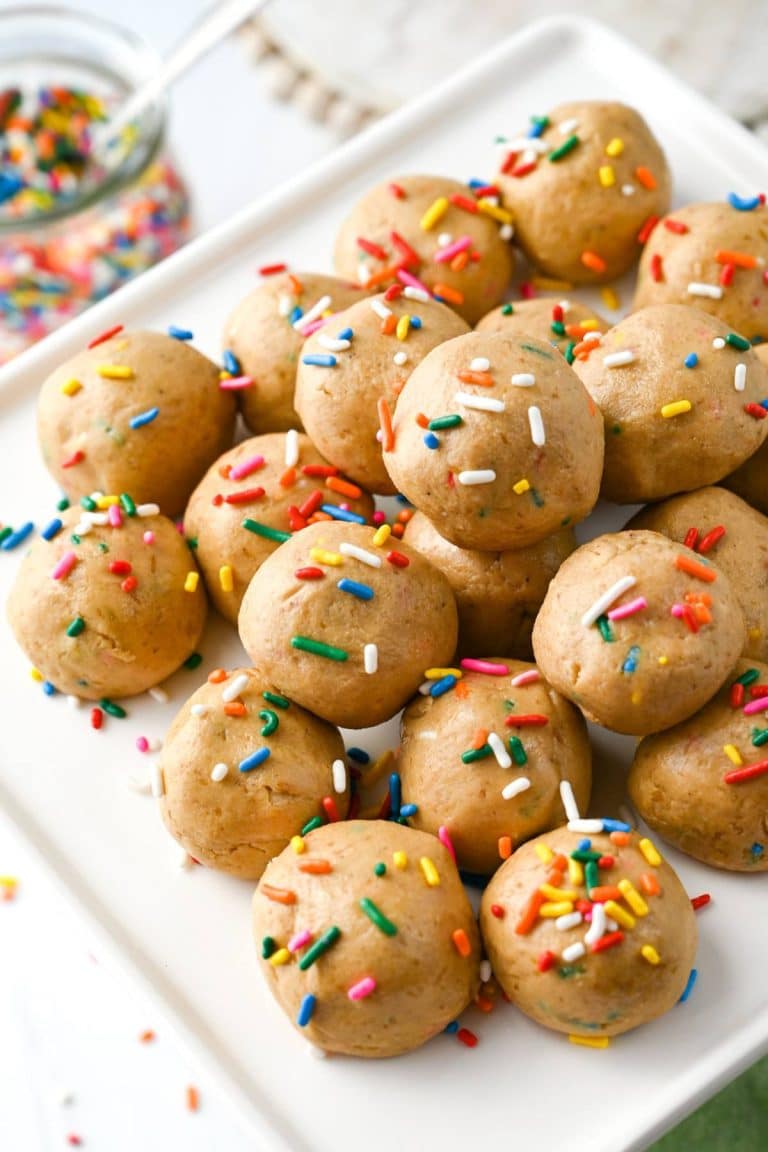Birthday Cake Protein Bombs - Amee's Savory Dish