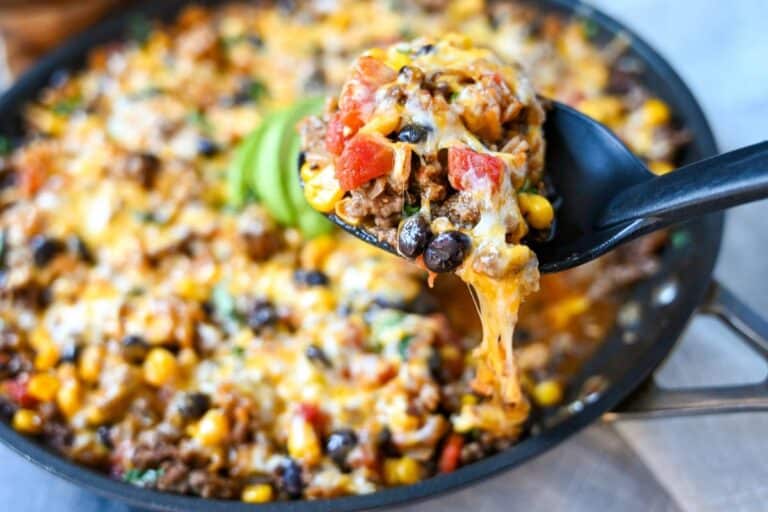 Cheesy Taco Rice Skillet - Amee's Savory Dish