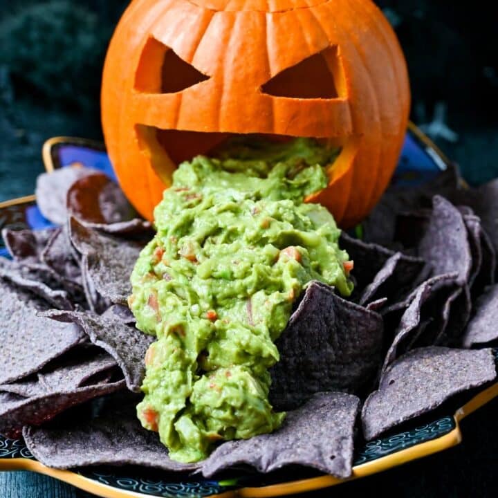 Guacamole Puking Pumpkin - Amee's Savory Dish