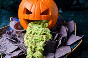 Guacamole Puking Pumpkin - Amee's Savory Dish